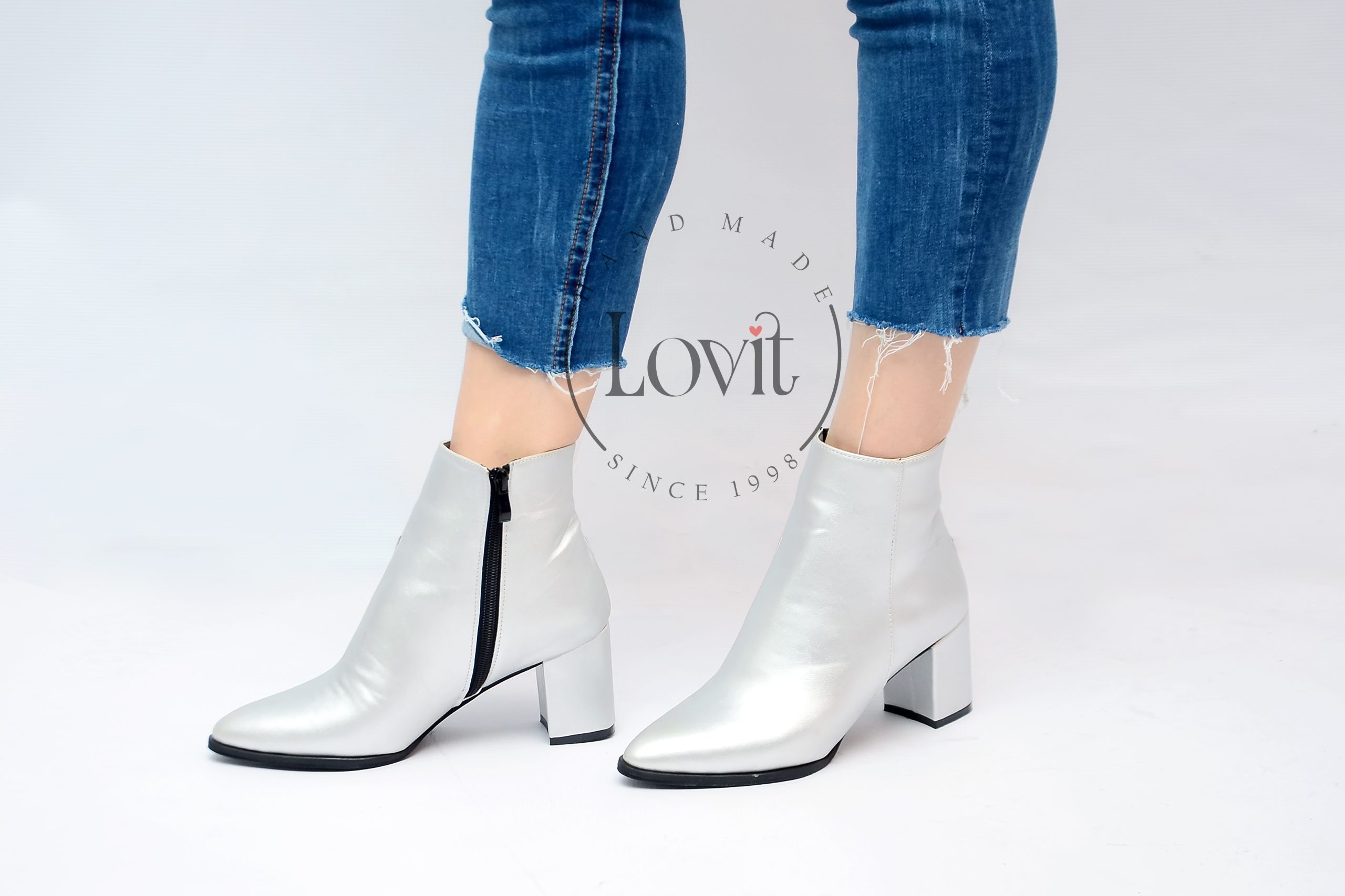 Ariana -bottine a talon- Argenté – Lovit