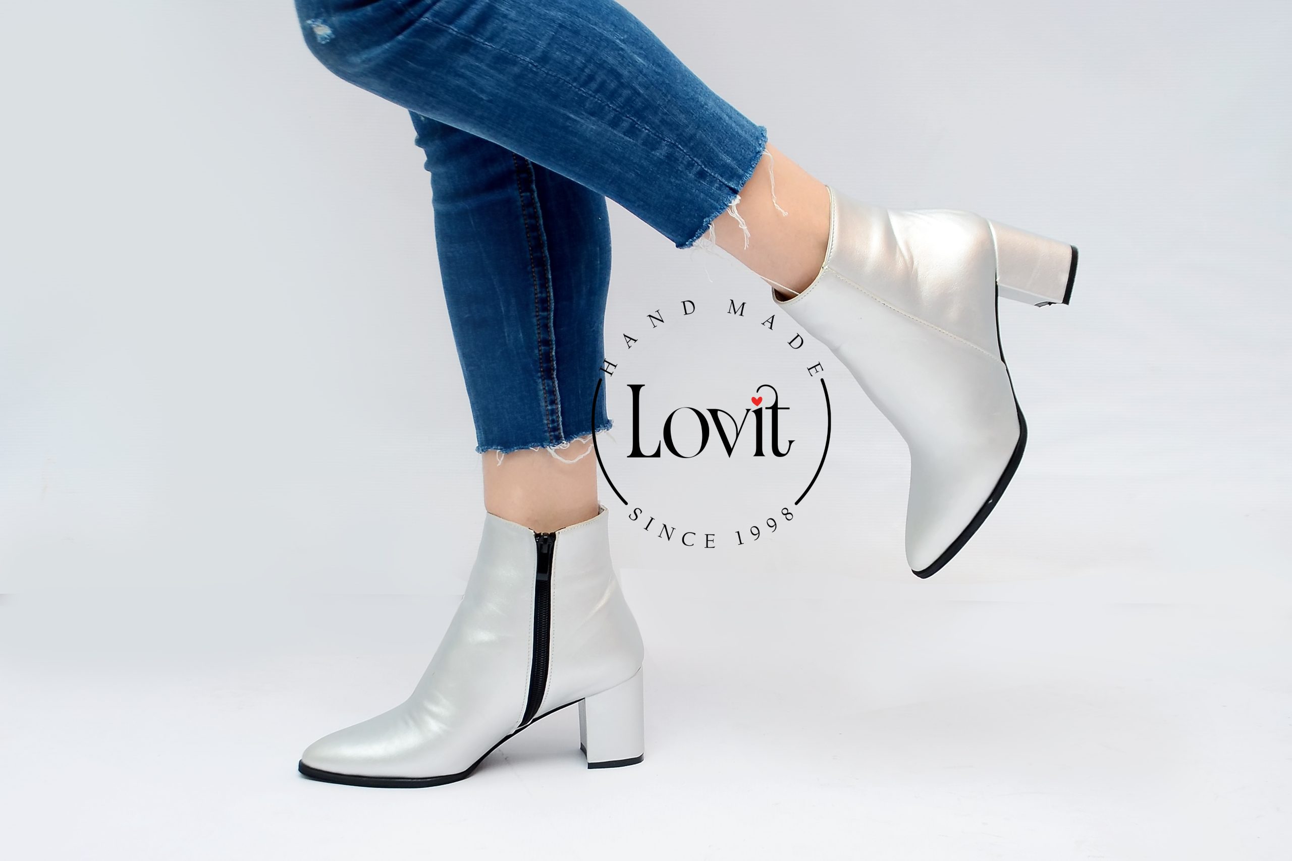 Ariana -bottine a talon- Argenté – Lovit